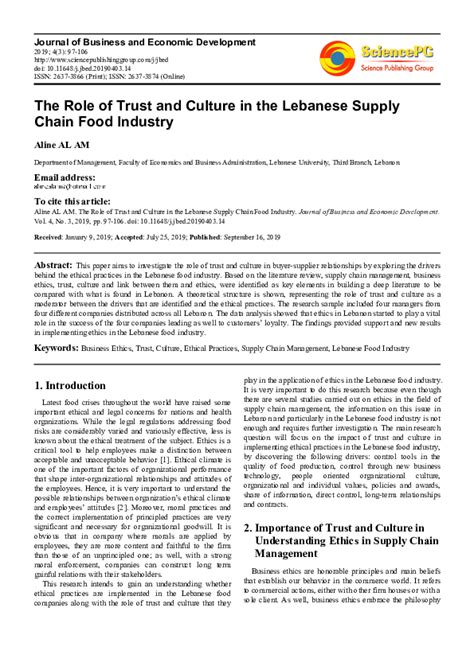 Pdf The Role Of Trust In Supply Chain Governance