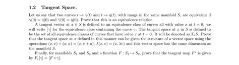 Tangent Space Let us say that two curves tγ t Chegg com