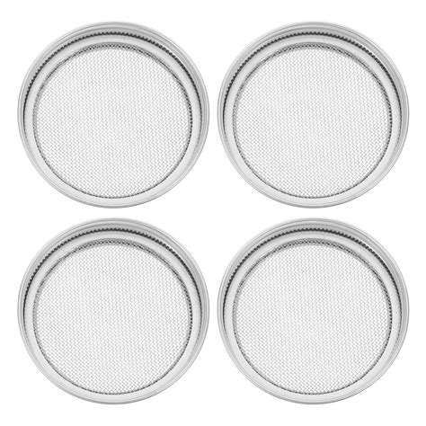 4 Pcs Mason Jar Sprout Lids Strainer Sprouting Screen Lids Wide Mouth