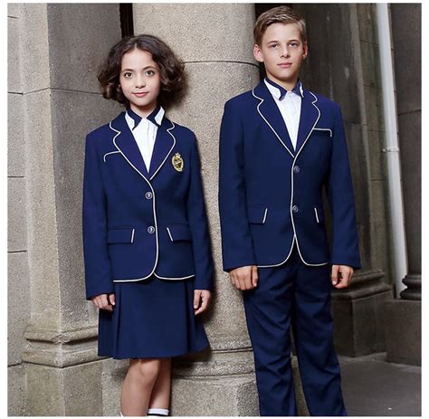 Bleu marine personnalisé uniforme scolaire Blazer Bleu marine