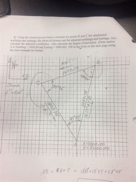 Solved Using The Closed Traverse Below Calculate For Chegg