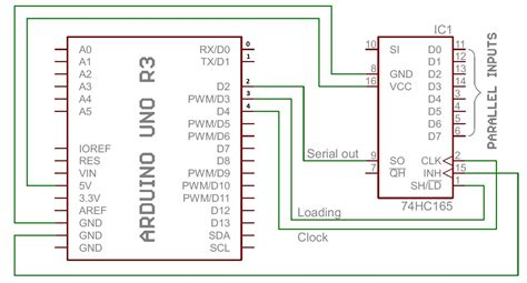 open electronics project 74hc165 shift register and your arduino uno