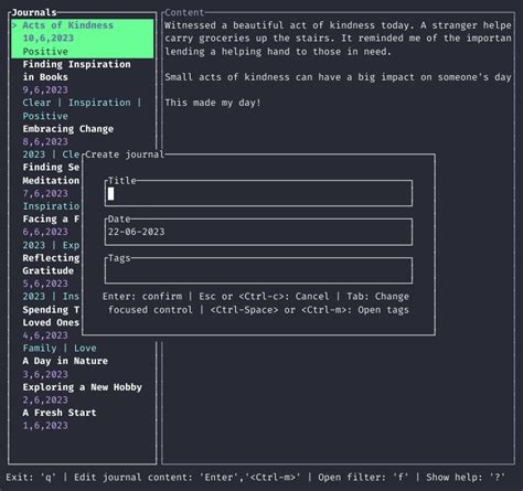 Tui Journal Your Journal App If You Live In A Terminal