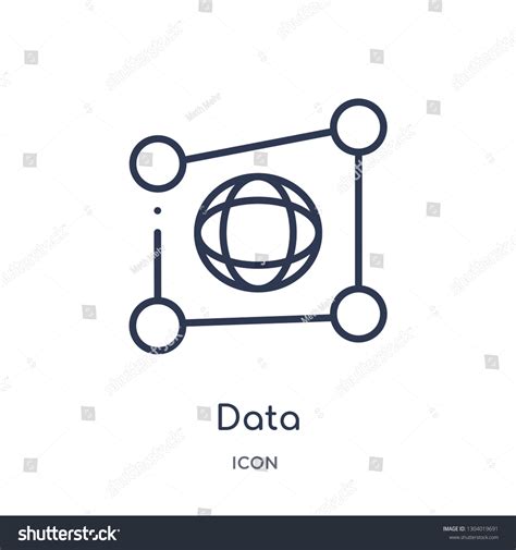 Data Interconnected Icon User Interface Outline Stock Vector Royalty Free 1304019691