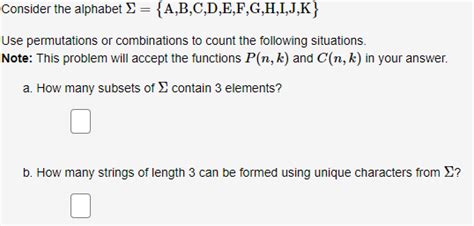 Solved Consider The Alphabet Abcdefgh1jk Use