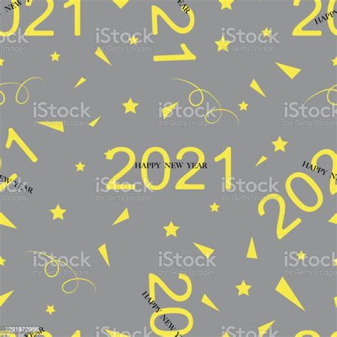 원활한 2021 종이 절단 글꼴 기하학적 모양 패턴 소용돌이와 별 새해 또는 크리스마스 포장 지 Ox의 해 귀여운 요소 디자인 패턴과 회색 배경에 다채로운 글꼴 12월 31