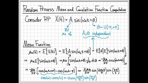 Random Processes 04 Mean And Autocorrelation Function Example Youtube