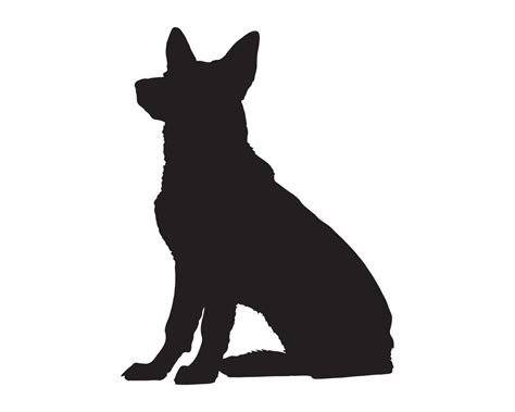 Ilustración de vector de silueta de perro pastor alemán 11011760 Vector