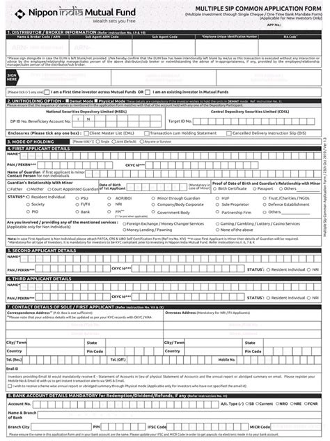 nippon sip application form pdf