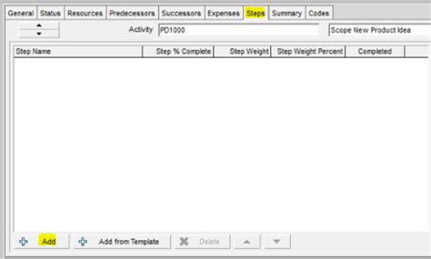 Using Primavera P6 Steps