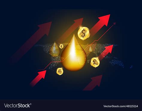 Abstract Arrow Oil Currency And Map Price Vector Image