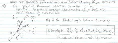 Solved д A A Prove The Spherical Harmonic Addition Theorem