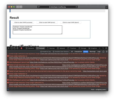 Issue With Xmlhttprequest Progress Event Demo Broken By Cors
