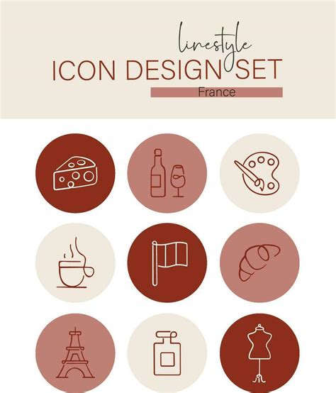 Linestyle Icon Design Set France 28335862 Vector Art At Vecteezy