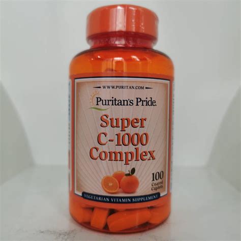 Puritans Pride Super Vitamin C 1000 Complex 100 Coated Caplets วิตามิน