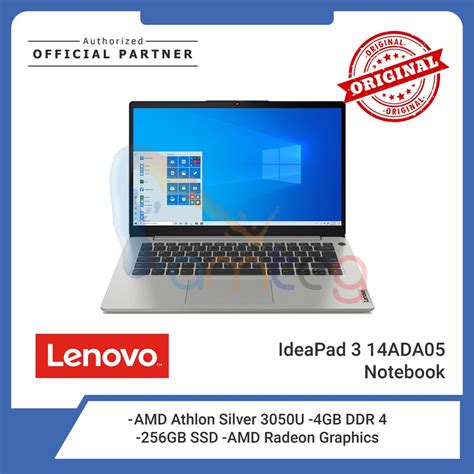 Jual Lenovo Ideapad 3 14ada05 Athlon Silver 3050u 4gb 256gb W11