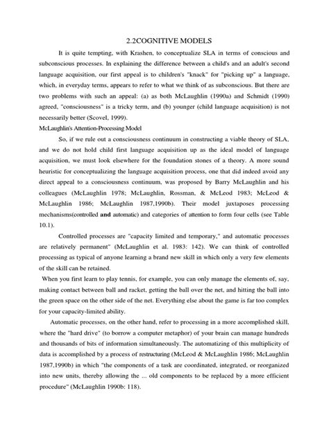 cognitive models pdf second language acquisition attention
