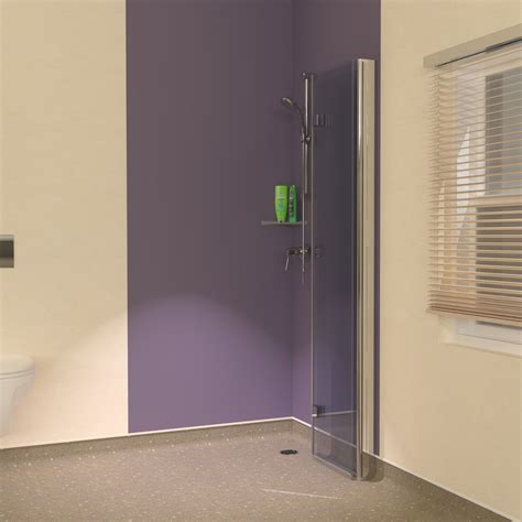 Space Saving Foldaway Hinged Glass Shower Screens For Wet Room Vinyl