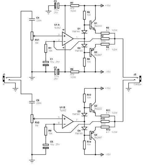 100mw Stereo Amplifier Circuit Based Tl082 Amplifier Circuit Design