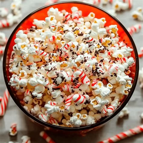 Festive Peppermint Bark Popcorn