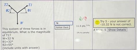 Solved This System Of Three Forces Is In Equilibrium What