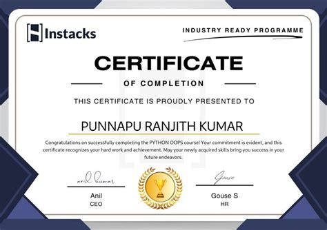 Just Completed The Python Oops Course With Instacks Gained In Depth
