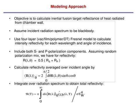 Ppt Integrated Target Reflectivity Analysis Tk Mau And Mark Tillack