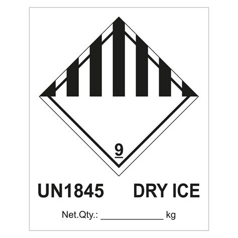 Klasse 9 Un 1845 Dry Ice Netqty Kg Aufkleber Shop