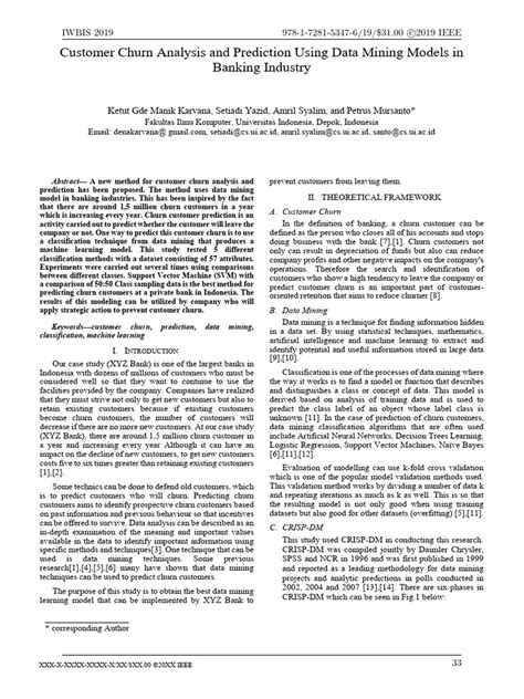 56 customer churn analysis and prediction using data mining models in