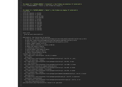 Build Breaks On Assertionerror Task Function Must Be Specified