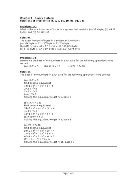 solution ch01 pdf binary coded decimal subtraction