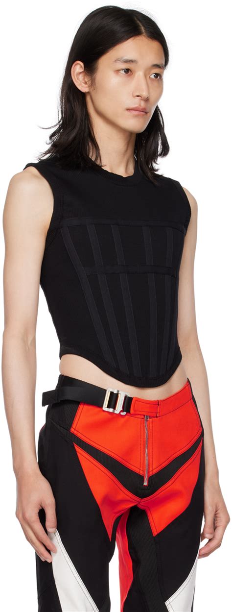 Dion Lee Black Rib Corset Tank Top Dion Lee