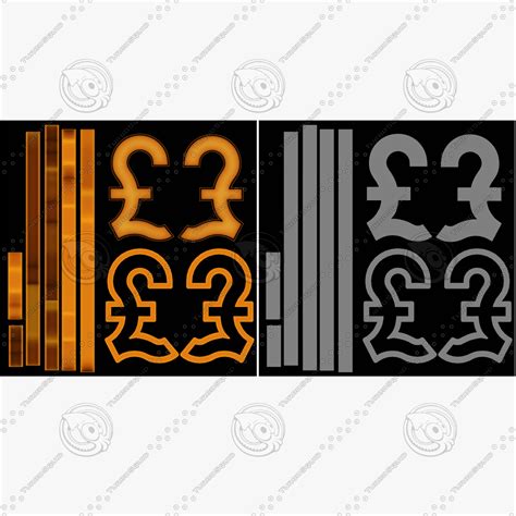 D British Pound Symbol Model TurboSquid