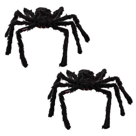 Decoración Halloween Arañas Peludas Smilefun Mxsrp 012 Negras 2 Piezas