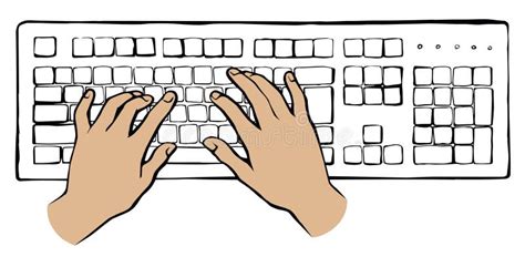 Hands Computer Keyboard Sketch Stock Illustrations 157 Hands Computer