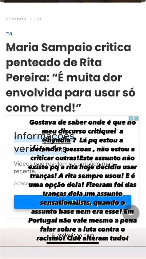 Maria Sampaio Veio Esclarecer Polémica Com Rita Pereira