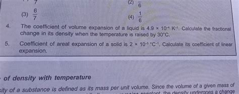 3 76 4 61 4 The Coefficient Of Volume Expansion Of A Liquid Is 4 9