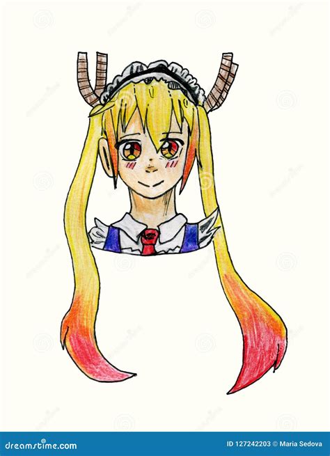 Tohru Character From Miss Kobayashi`s Dragon Maid Japanese Manga Series