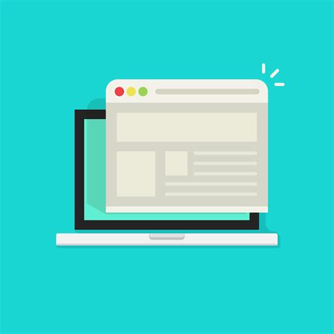 Premium Vector Website Browser Window In Laptop Computer Isolated On Blue Background
