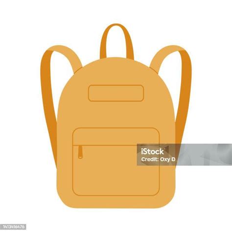 흰색 배경에 고립 된 평면 벡터 일러스트레이션의 스쿨백 또는 캠프 배낭 0명에 대한 스톡 벡터 아트 및 기타 이미지 0명