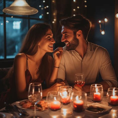 Premium Photo Romantic Dinner Date Loving Couples