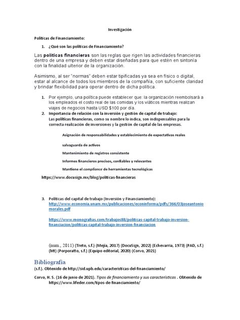Politicas Financieras Pdf Economias Business
