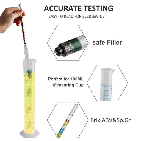 Hydrometer Tester And 100ml Measuring Bottletri Grandado