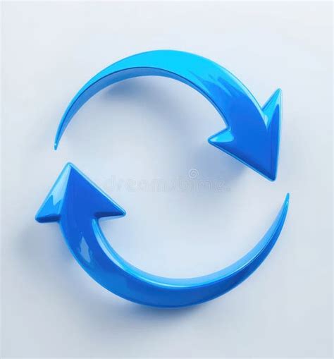 Blue Arrows Circle Representing Refresh Cycle Rotation And Continuous