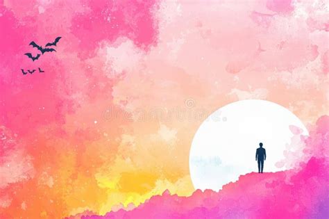 A Serene Silhouette Of A Person Against A Vibrant Sunset Creating A Peaceful And Reflective