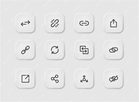 Premium Vector Link Icon Set In Neumorphism Style Icons For Business
