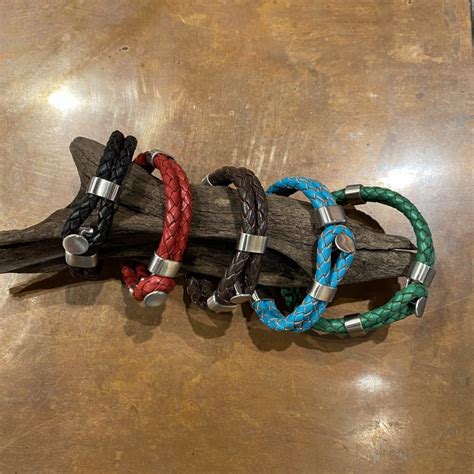 Uni Sex Double Leather Weave Bracelets Underart Gallery Jewellery