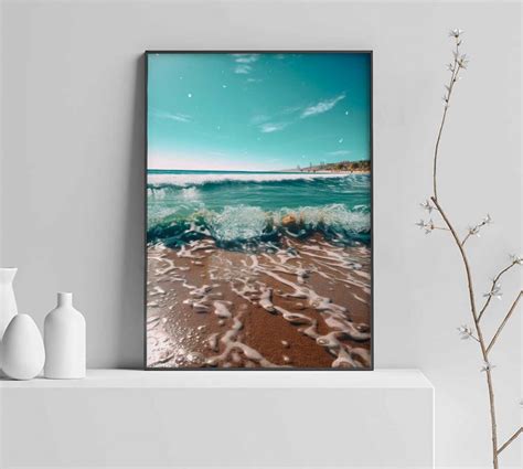 Homely Beach And Foaming Waves Exotic Poster
