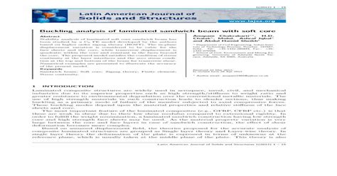 pdf buckling analysis of laminated sandwich beam with soft · pdf