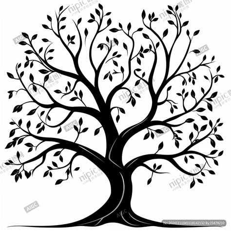 Ai创作图创意树形图案展板 镂空树 树形图形设计 个性树枝图案 大树镂空 树形花纹素材 黑白树木装饰艺术 创意树枝图形设计 树型图形设计 爱情